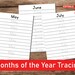 Months of the Year Tracing Worksheet, Monthly Tracing Card, Trace Page ...