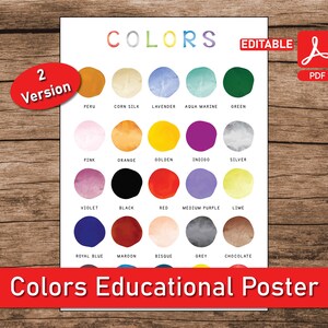 Color Poster Cards, Montessori Flashcards, Pre-school Cards ...