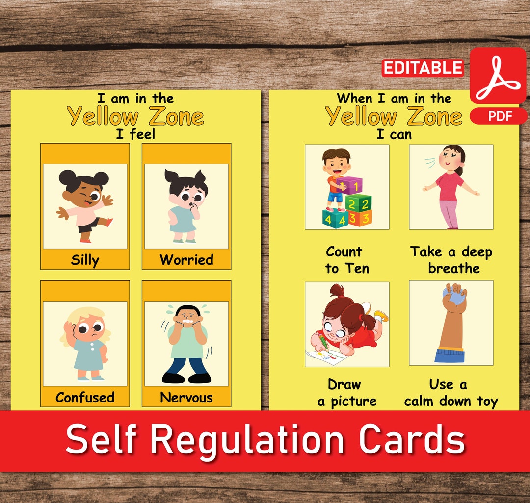 Zones of Regulation Cards, Feelings Emotions Coping Skills, Printable ...