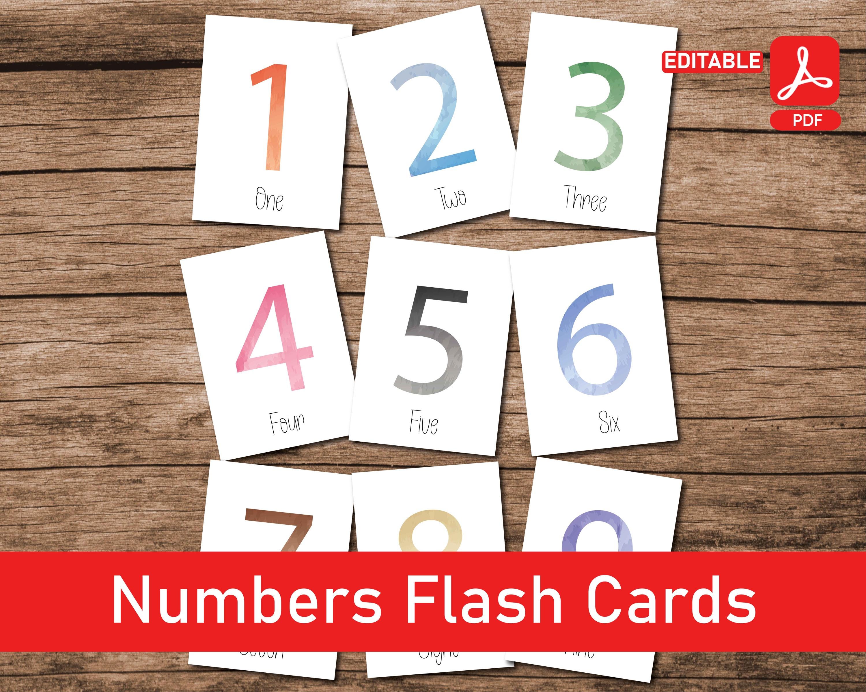 Numbers Flash Cards, Count and Clip, Preschool Counting Flash Cards ...