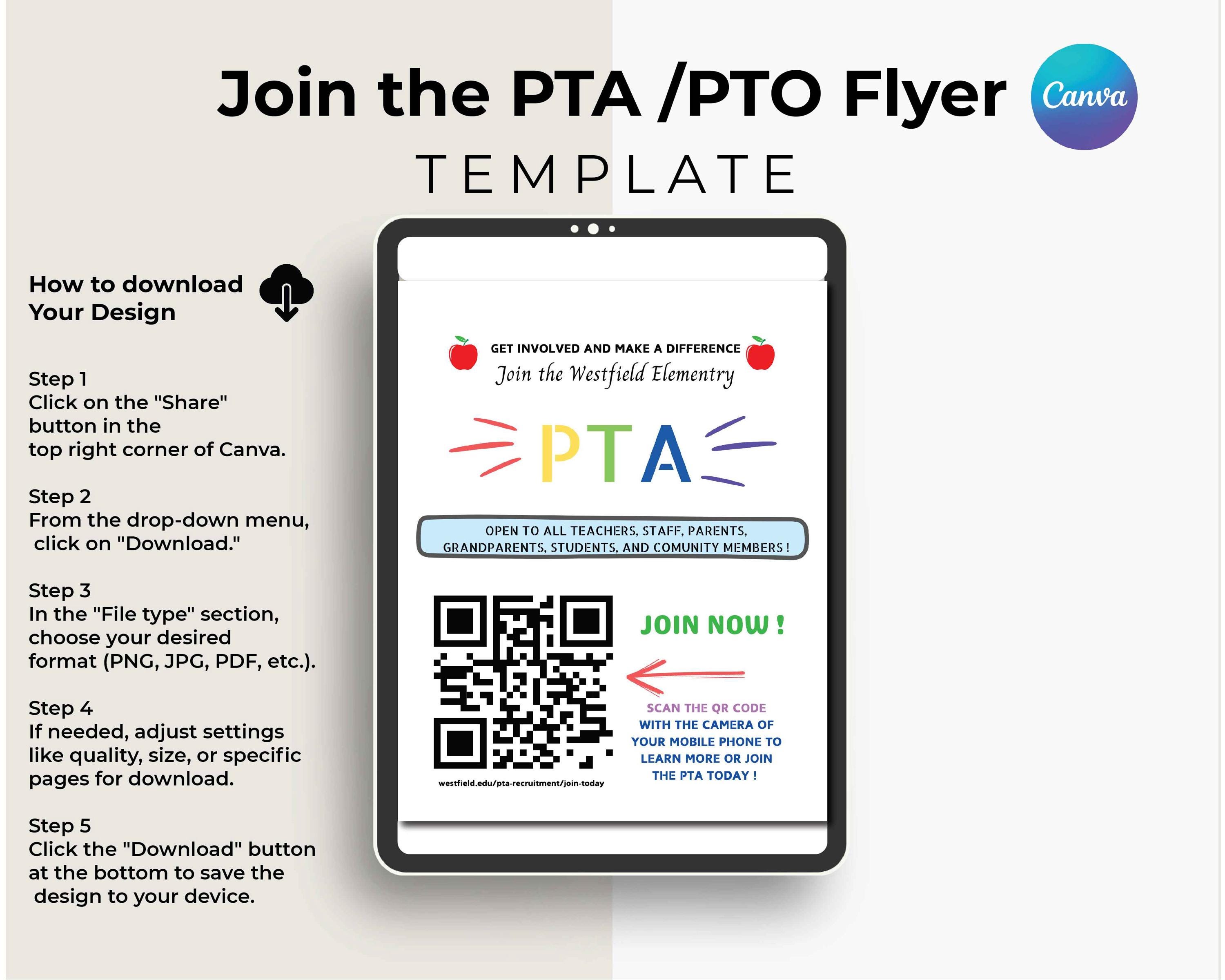 Editable Pto PTA Membership Drive Flyer, PTA Membership Form, Pta Sign ...