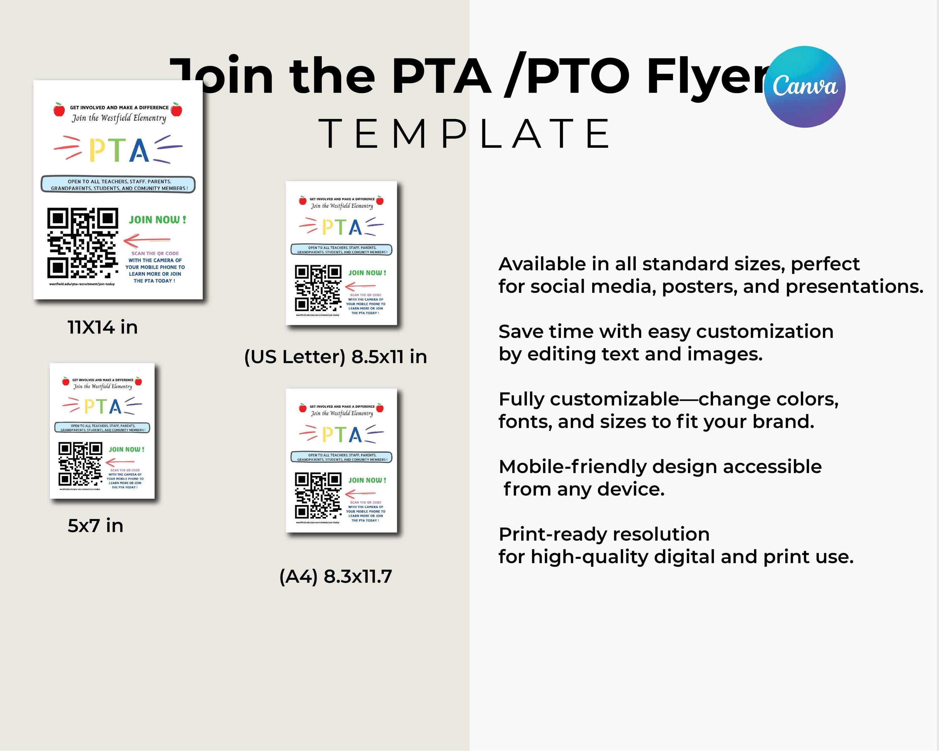 Editable Pto PTA Membership Drive Flyer, PTA Membership Form, Pta Sign ...