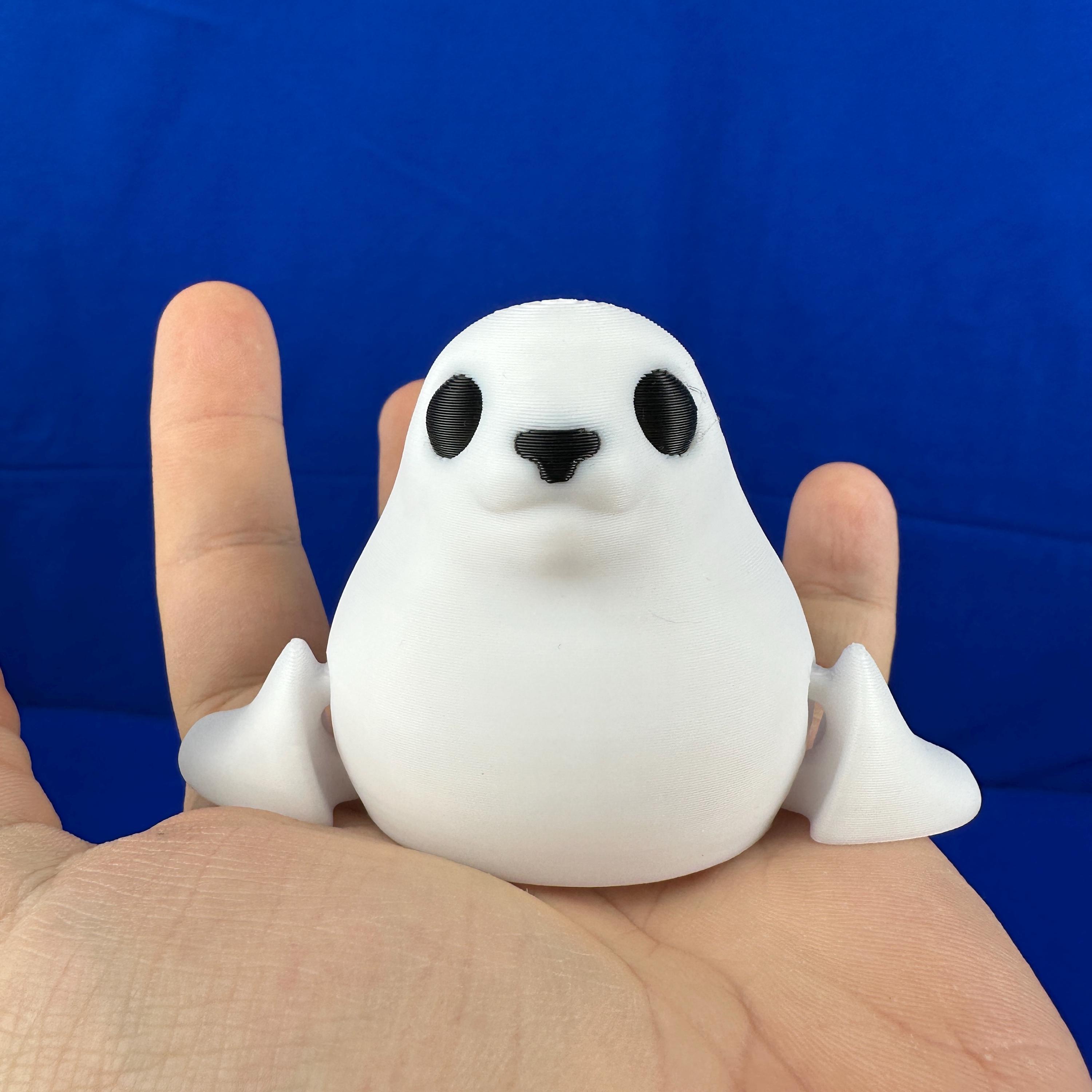 Sea Pup Figurine – Articulated Seal Display | 3D Printed + Optional ...