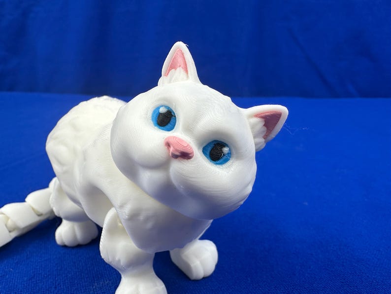 Articulated Cat – Poseable Desk Companion in Two Sizes - 3D Printed ...
