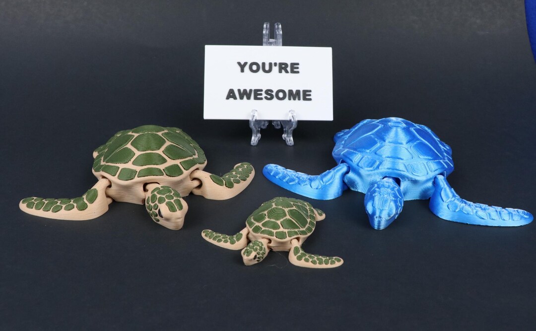 Sea Turtle – Collectible With Ocean Charm - Articulating & 3D Printed ...