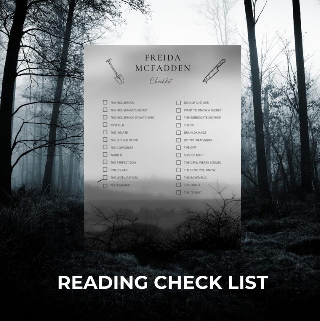 Frieda Mcfadden Reading Check List | Avid Reader Book Log | Digital ...