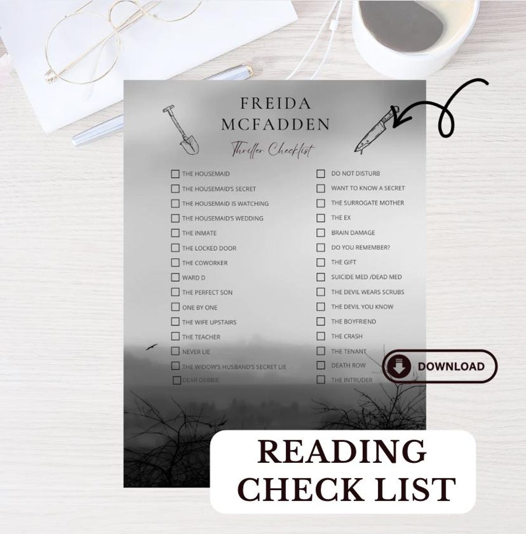 Freida Mcfadden Book Checklist: Reading Tracker (printable) | Updated ...