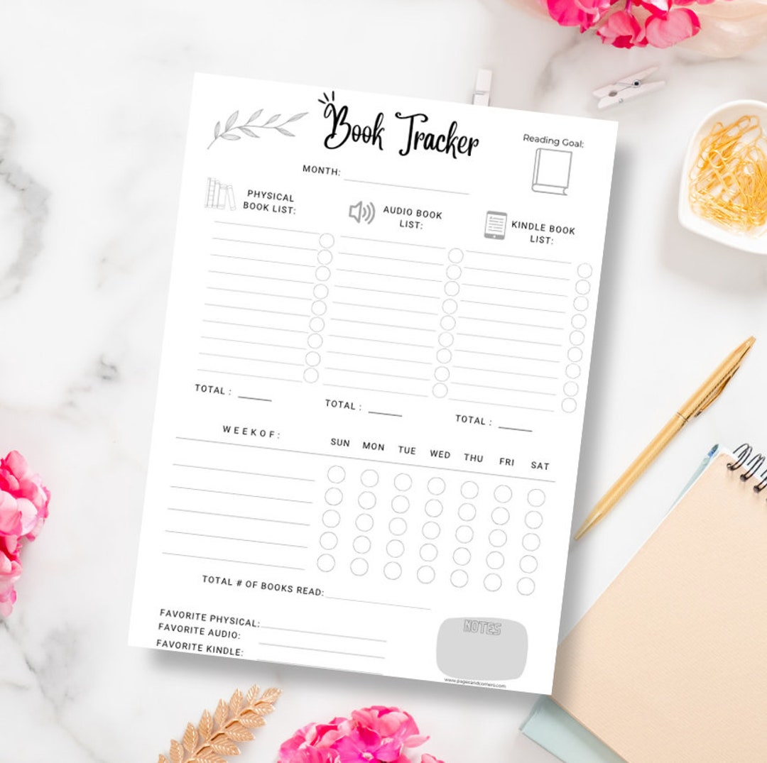 Monthly Book Tracker: Reading Log Printable (digital Download) - Etsy