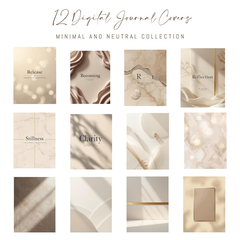 Neutral Digital Journal Covers | Minimalist iPad Planner, Goodnotes ...