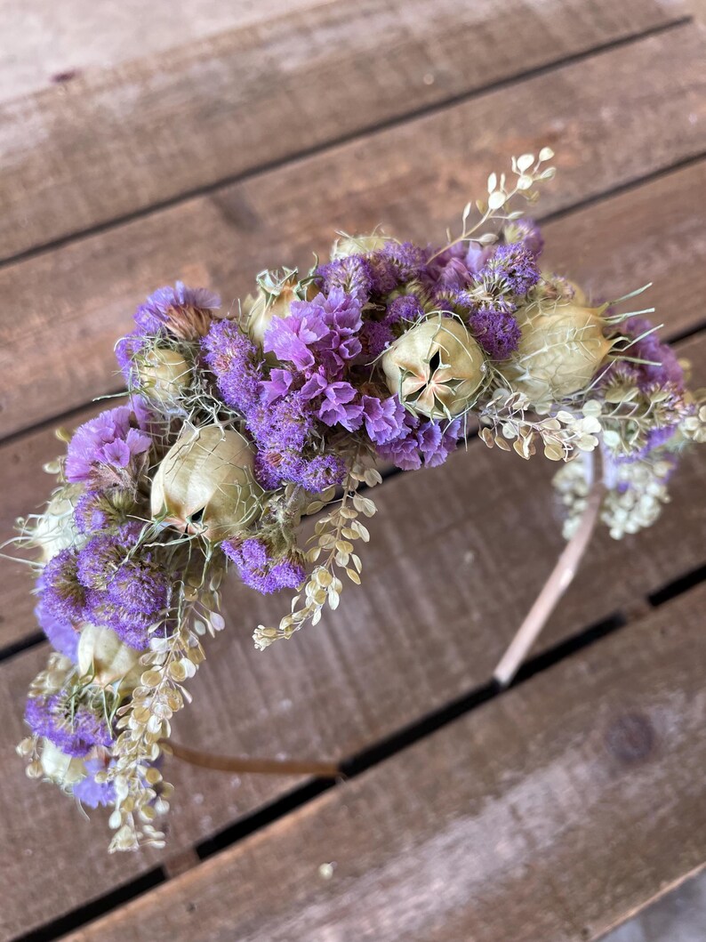 Dried Flower Crowns - Mommy & Me Set - Purple and Green - Etsy
