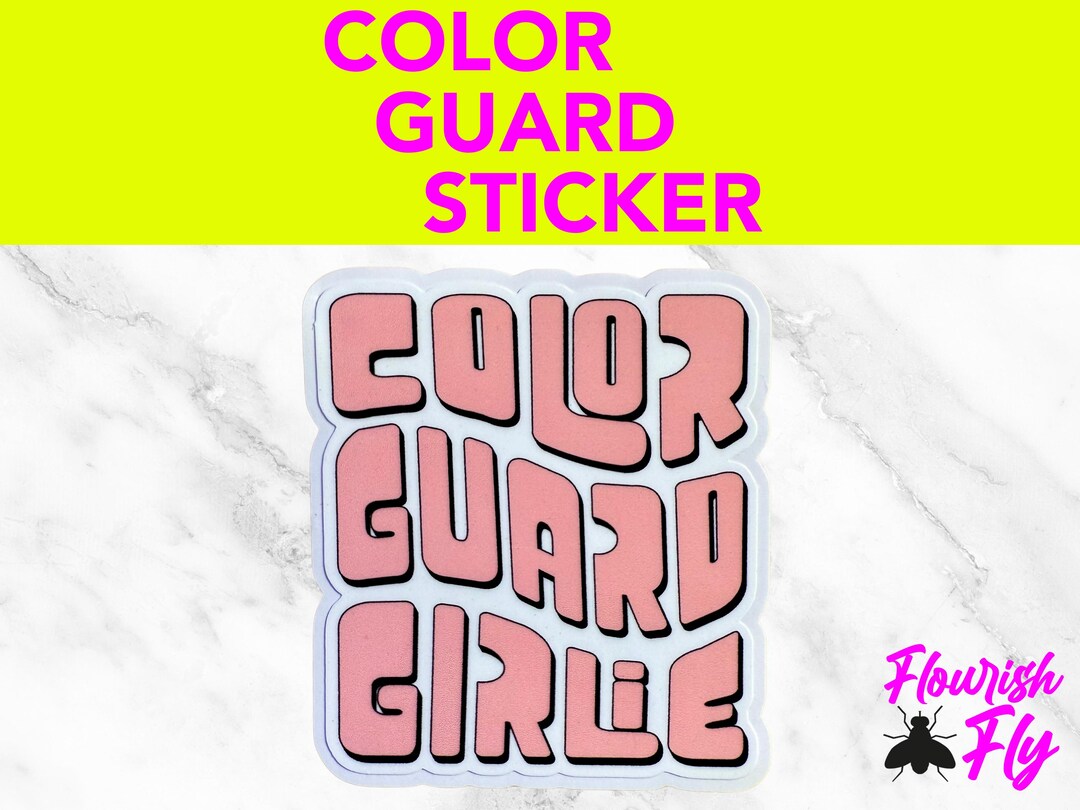 Color Guard Girlie Sticker - Cute Marching Band Die Cut Vinyl Sticker ...