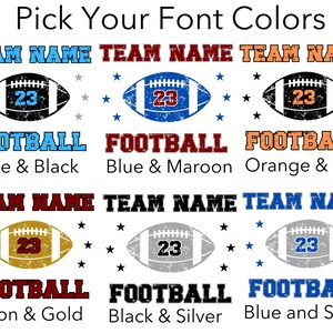 Custom Football Team Tumbler - Your Team Name & Number, Football Player ...