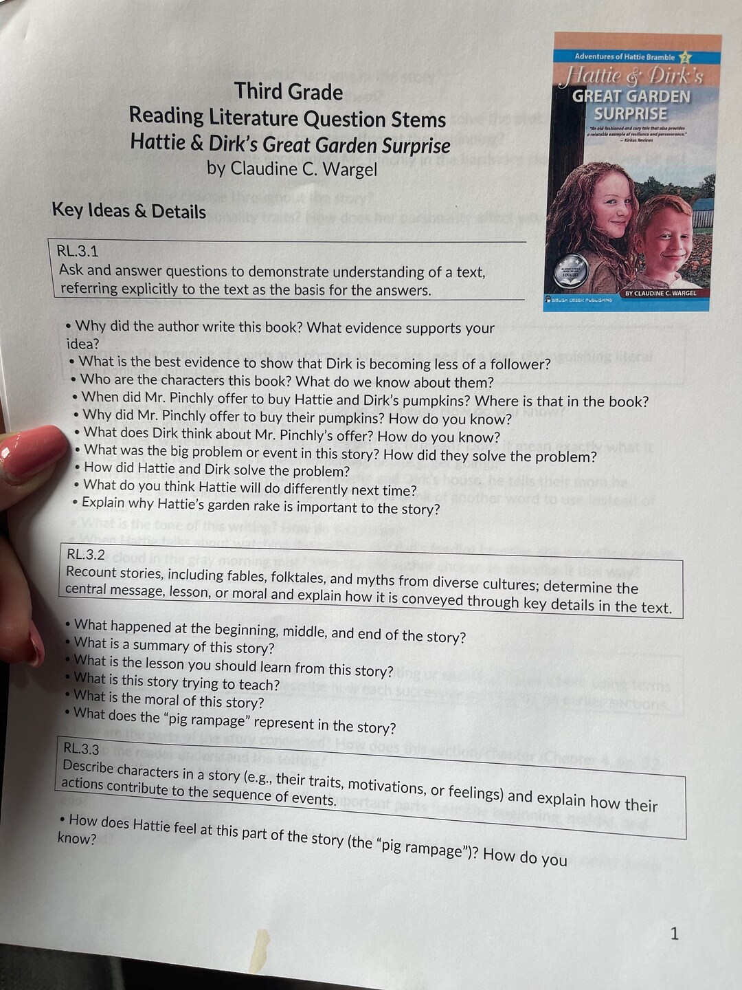 Printable Lit Stems - 3rd Grade Reading Lit Stems for Hattie & Dirk's ...