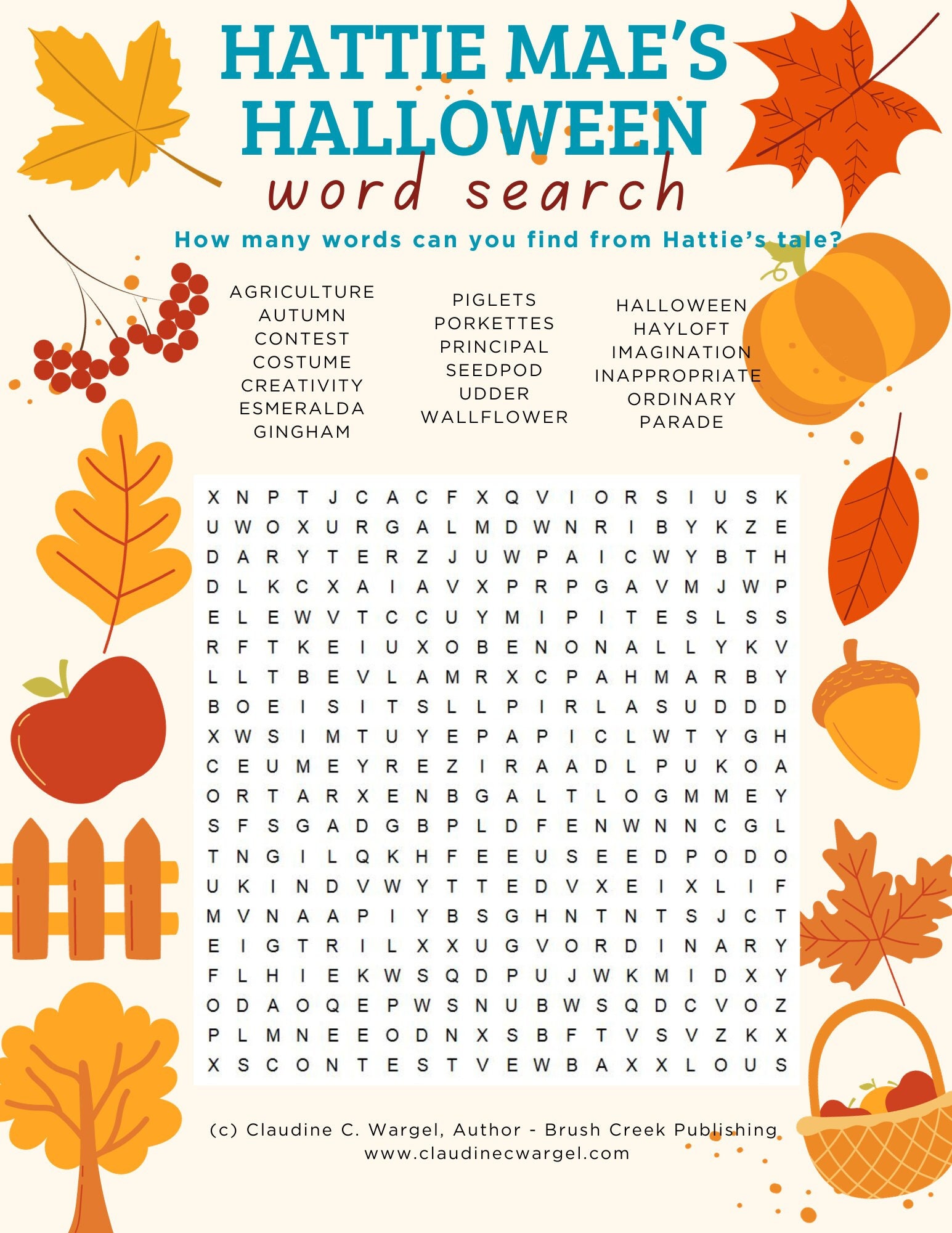 Printable Word Search Activity (download) - Hattie Mae's Halloween (1 ...