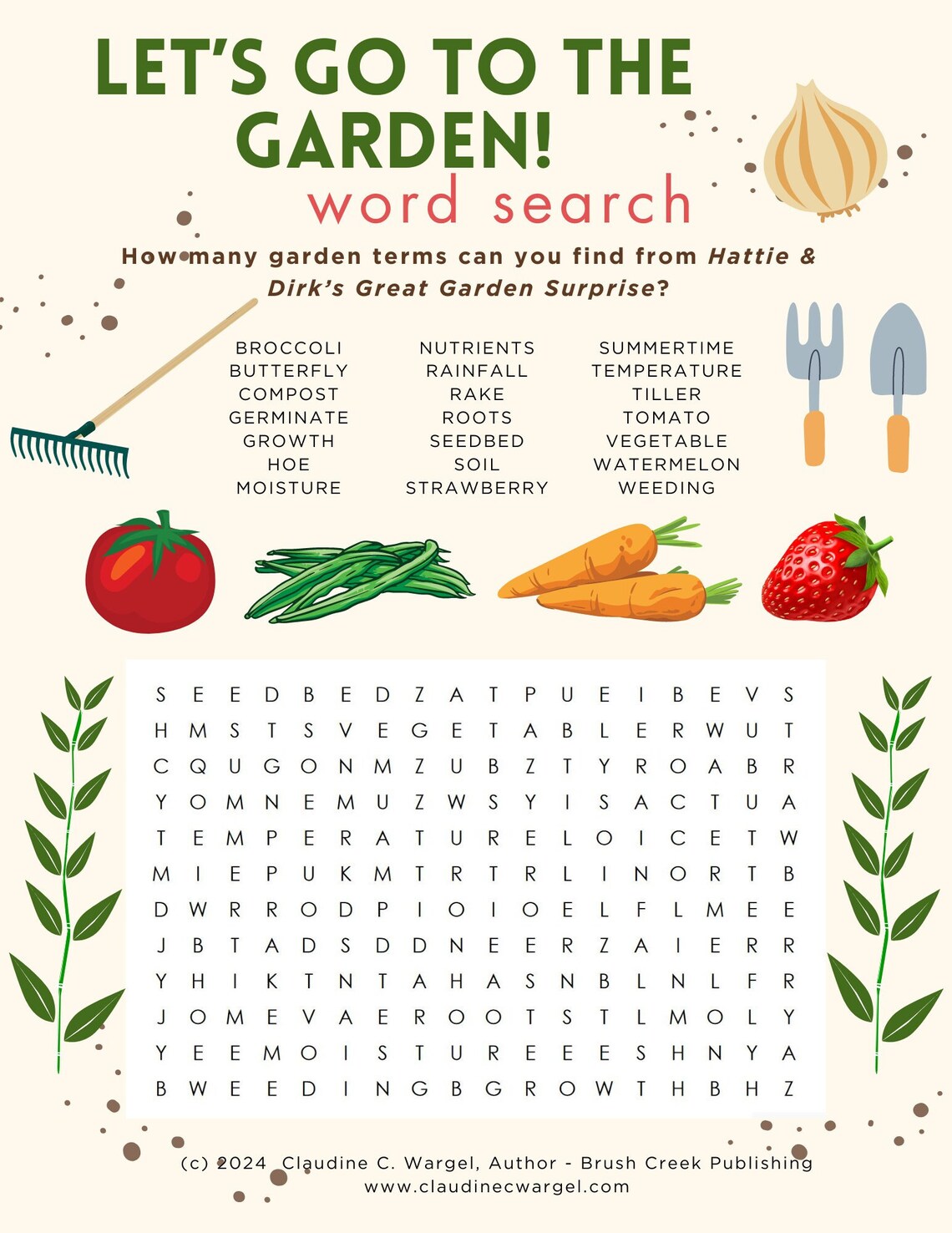 Printable Word Search - Let's Go to the Garden! - Digital Download - Etsy