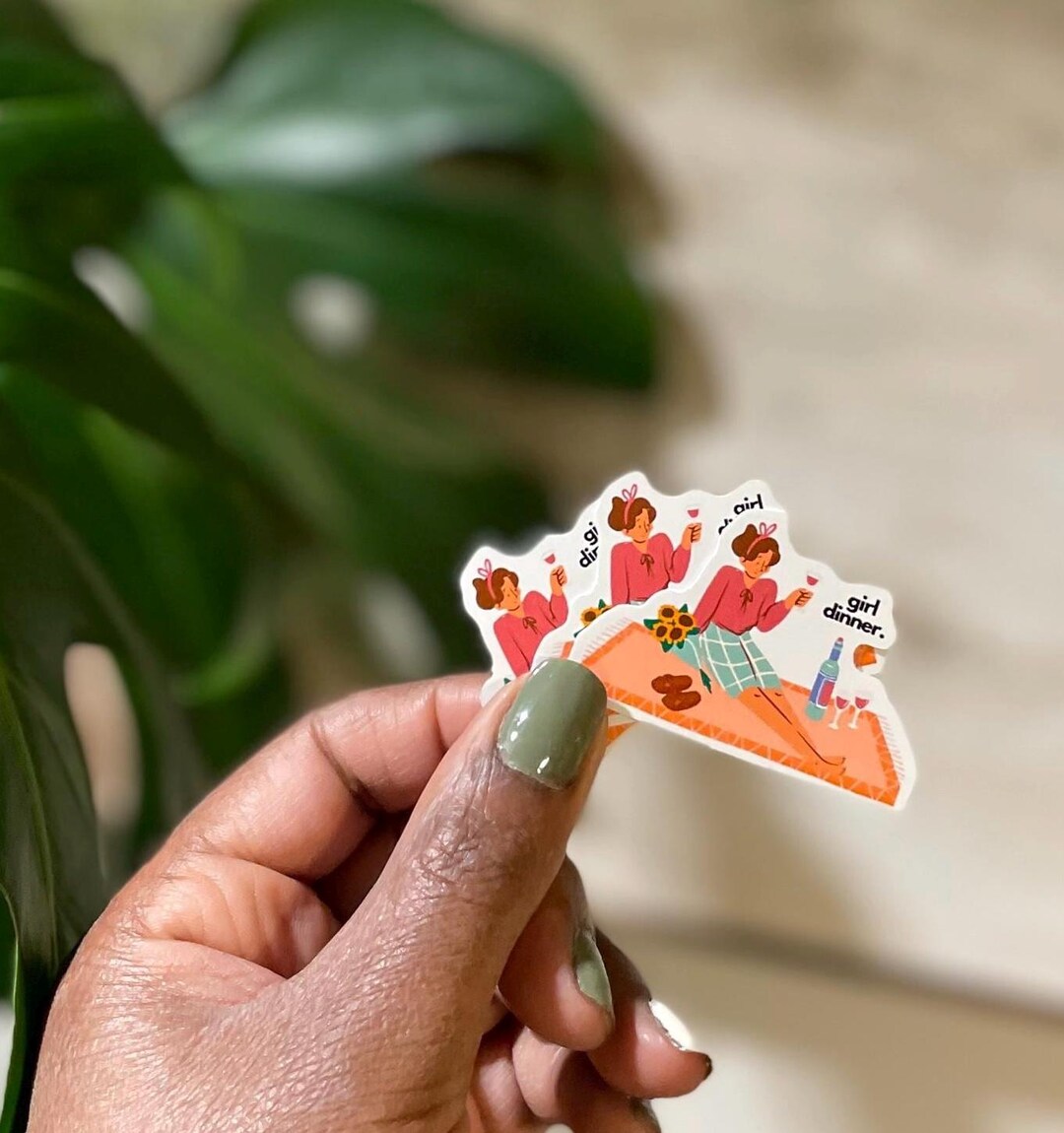 Girl Dinner Sticker Die-cut Vinyl Stickers Vinyl Stickers Aesthetic - Etsy