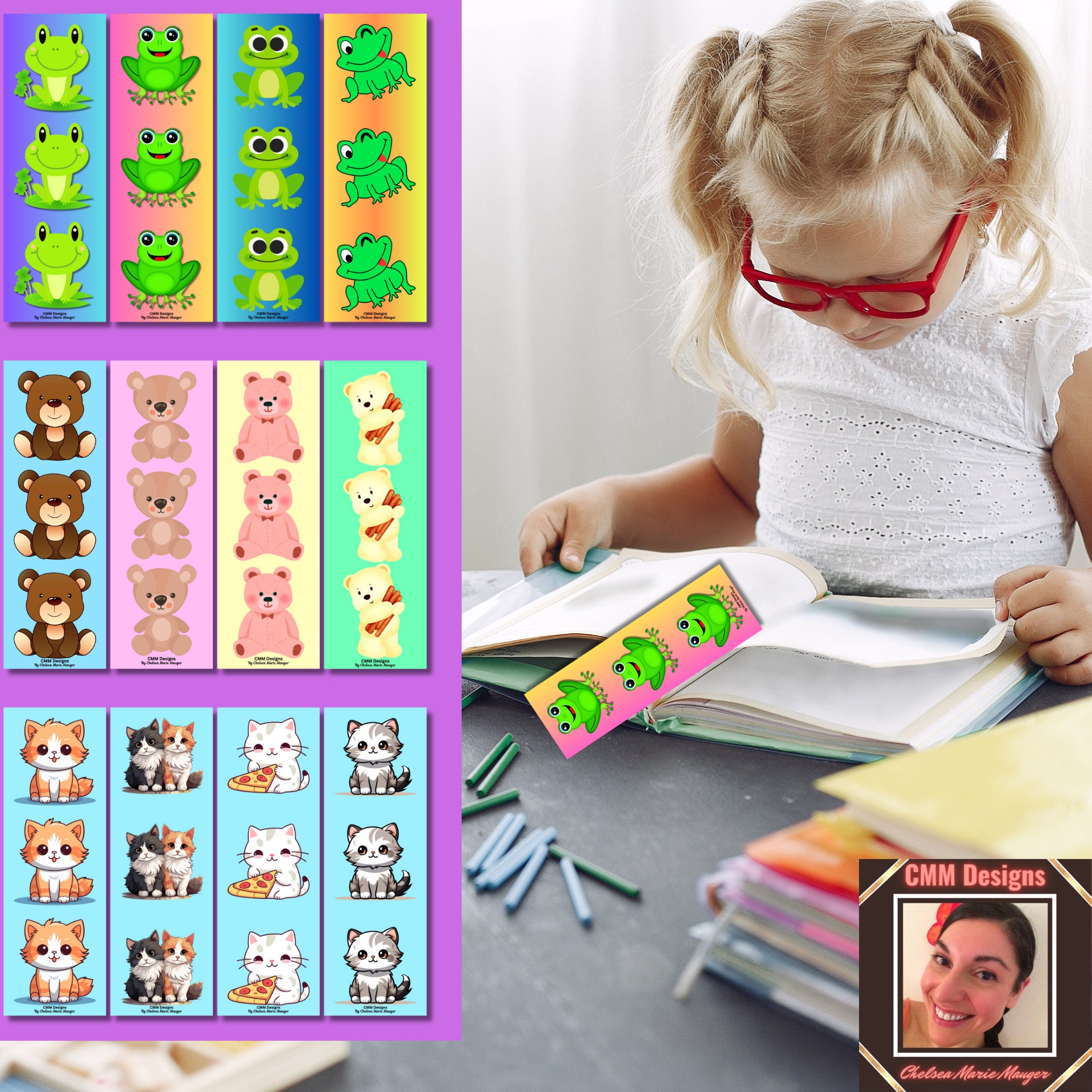 Animal Bookmark Bundle Baby Animal Multipack Bookmark Kids Gift ...