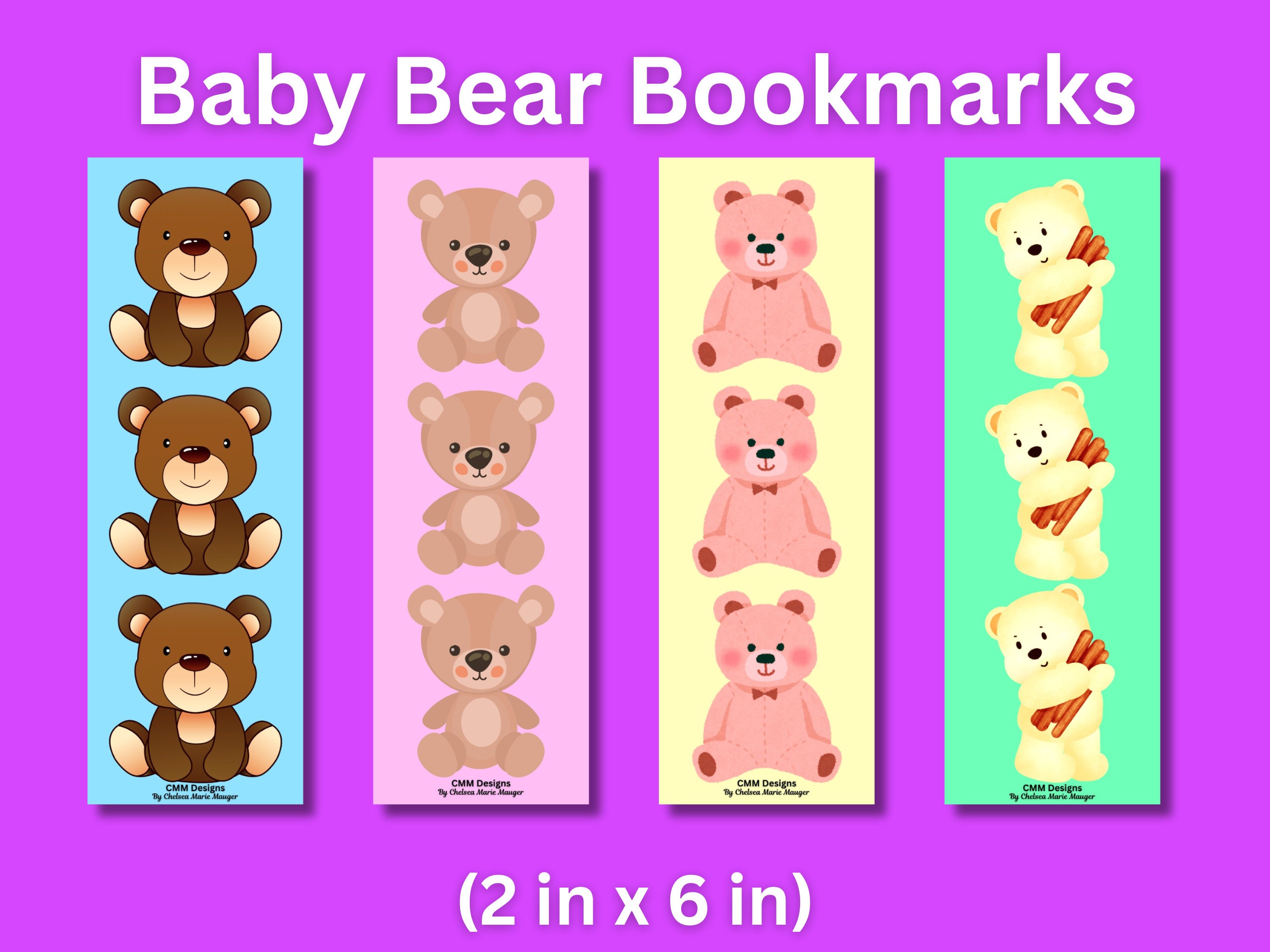 Baby Bear Bookmark Digital Download Bookmark Bear Printable Kids ...