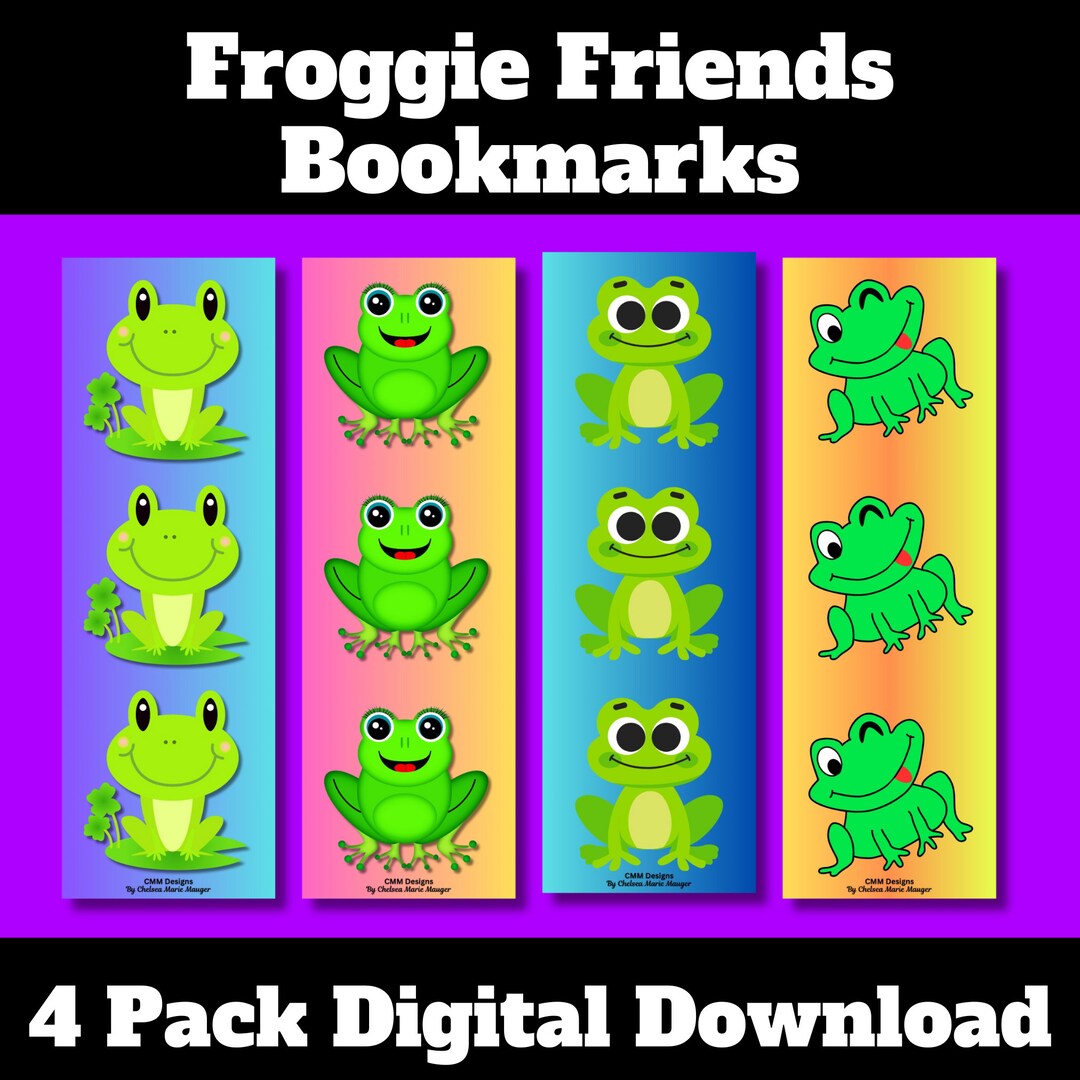 Bookmark Frog Printable Frog Digital Download Kawaii Bookmark Instant ...