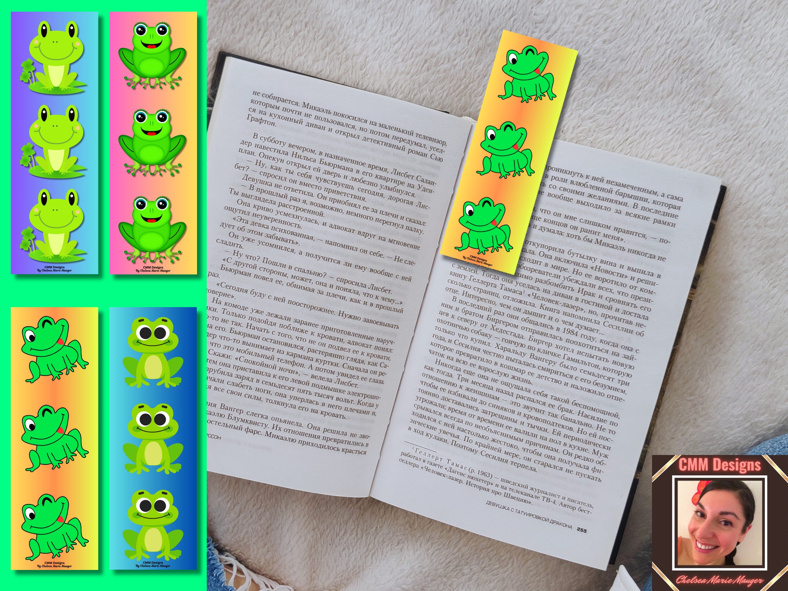 Frog Bookmark Printable Frog Digital Download Kawaii Bookmark Instant ...