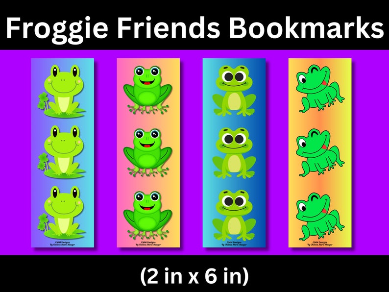 Frog Bookmark Printable Frog Digital Download Kawaii Bookmark Instant ...