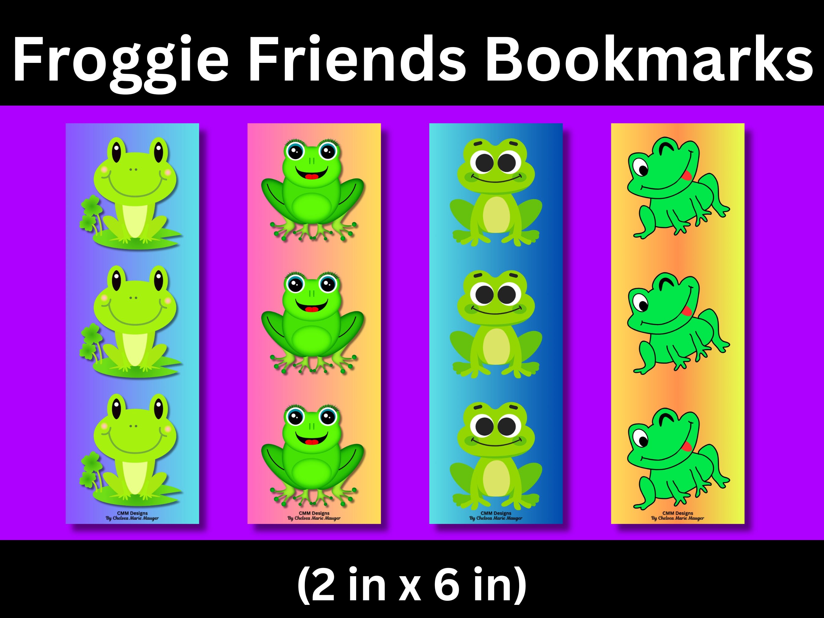 Frog Bookmark Printable Frog Digital Download Kawaii Bookmark Instant ...