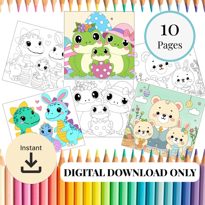 Easter Coloring Pages for Kids Coloring Page for Adult Coloring Actvity ...