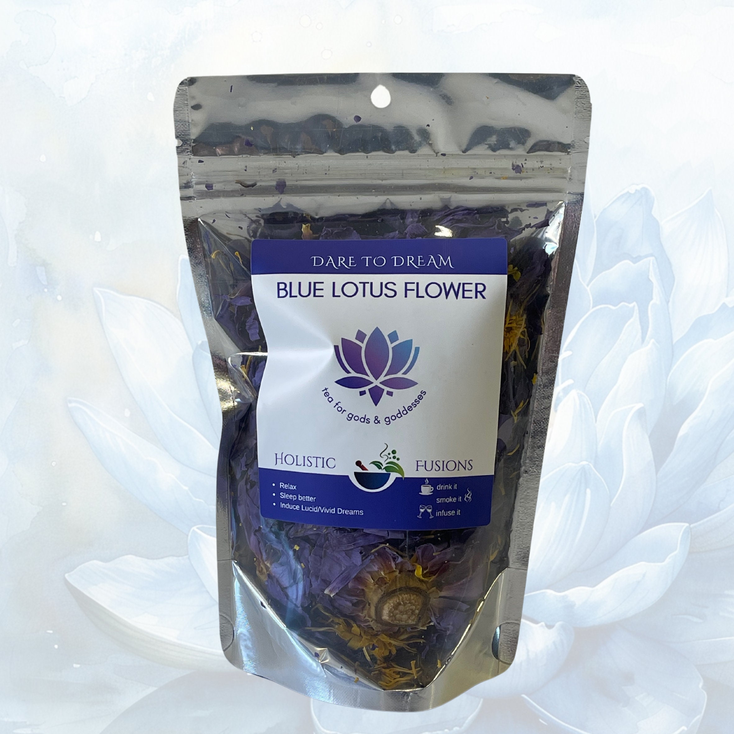 Egyptian Blue Lotus Flower, Whole & Crushed Flower Blue Lotus, Organic ...
