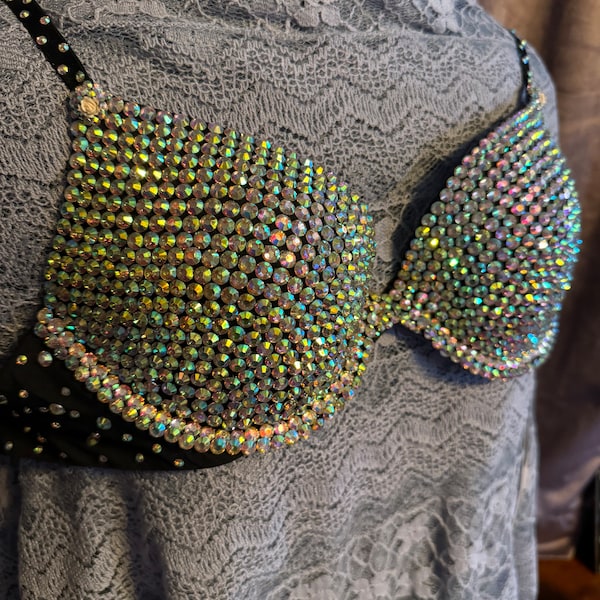 Rhinestone Bra - Etsy