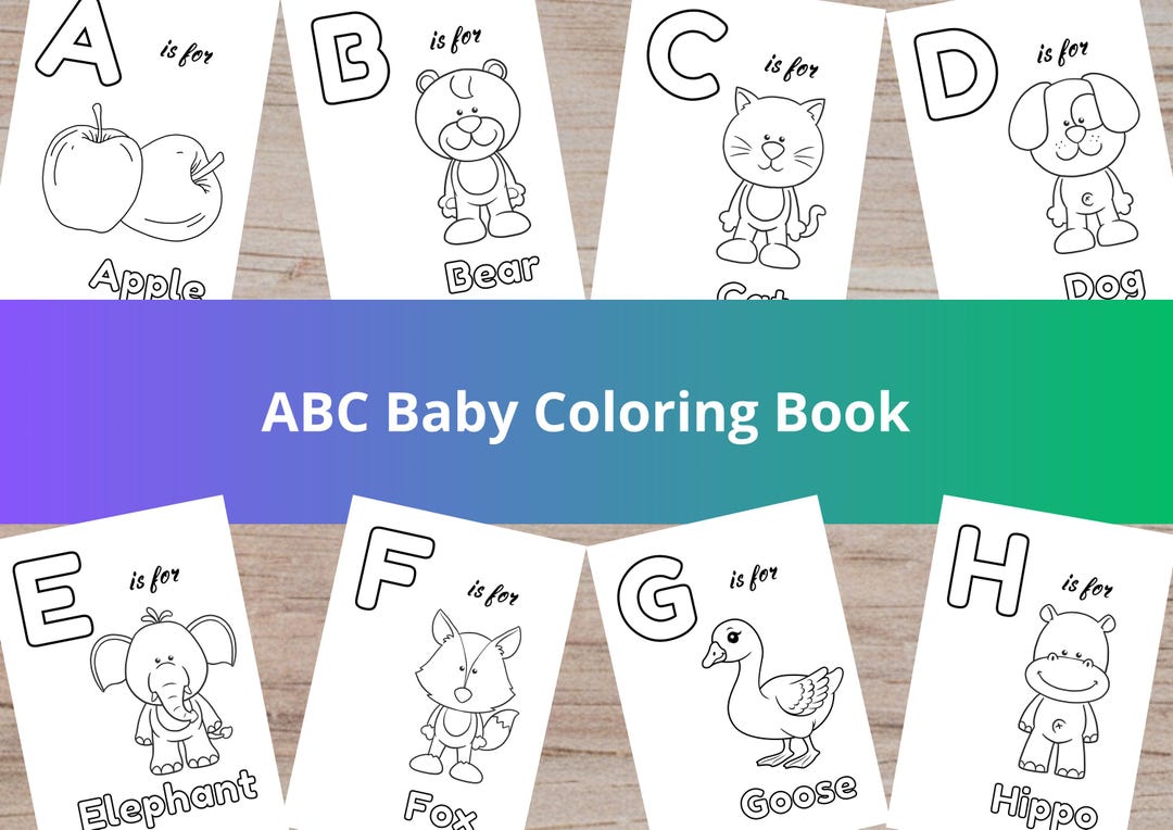 Baby's First ABC Book 26 Pages ABC Baby Coloring Book Alphabet ...