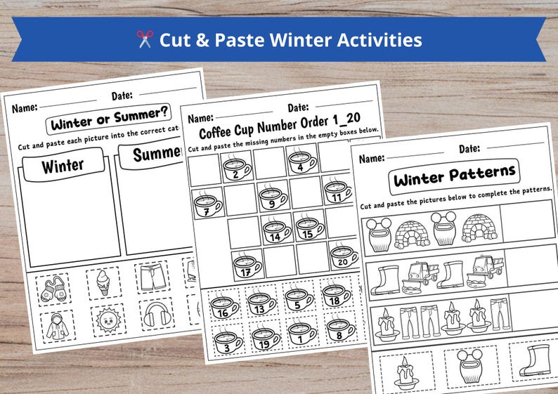 Winter Preschool Pre-k & Kindergarten Activity Pack, Winter Kid ...