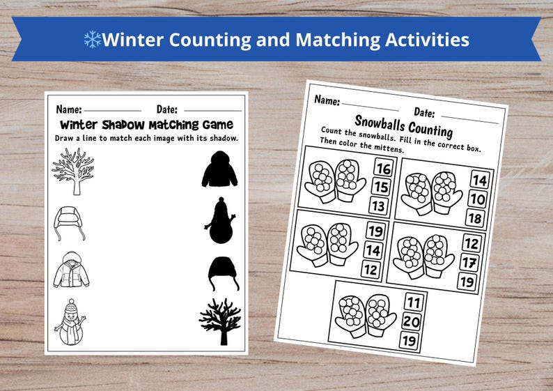 Winter Preschool Pre-k & Kindergarten Activity Pack, Winter Kid ...