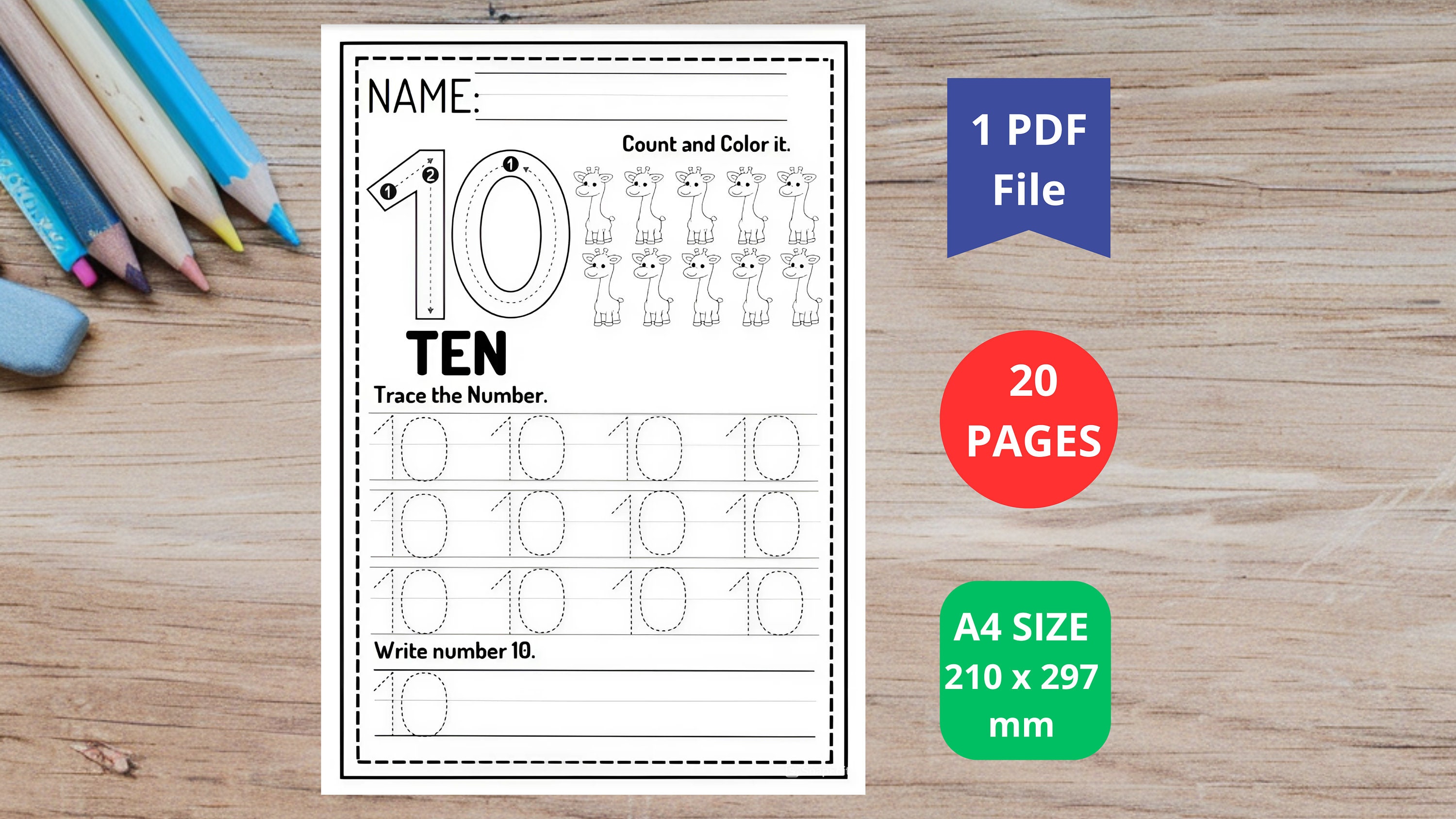 20 Number Tracing Worksheets | 1-20 Printable Number Tracing ...