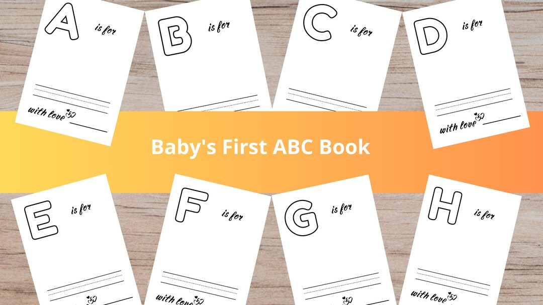Blank ABC Book, Baby Shower ABC Book, Baby's First Alphabet Book, Make ...