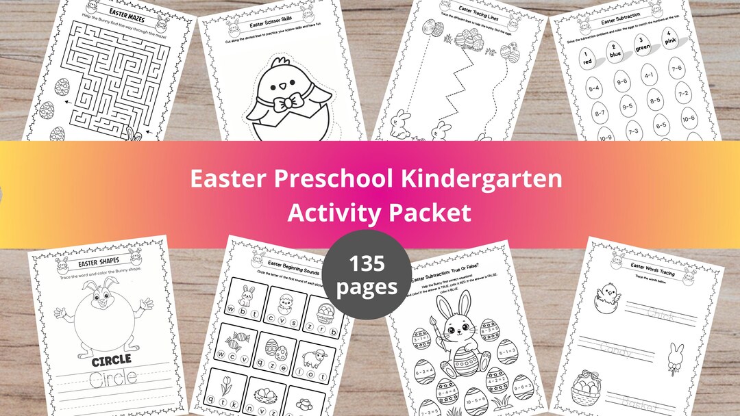 Easter Preschool Kindergarten Activity Packet, Easter Kid Activity ...
