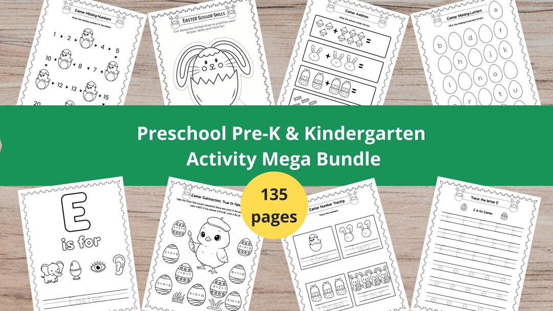 Easter Printable Activity Book: 135 Page Mega Bundle With Preschool ...