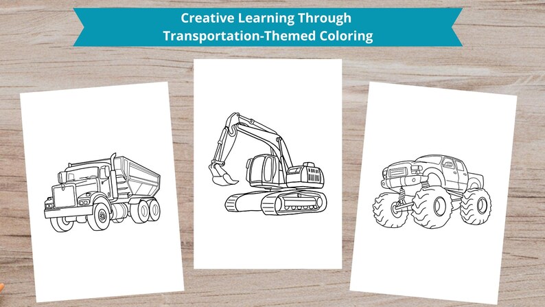 Simple Vehicle Coloring Pages for Kids - Vehicles Coloring Book for ...