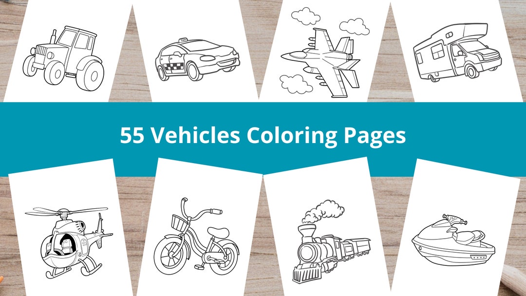 Simple Vehicle Coloring Pages for Kids - Vehicles Coloring Book for ...