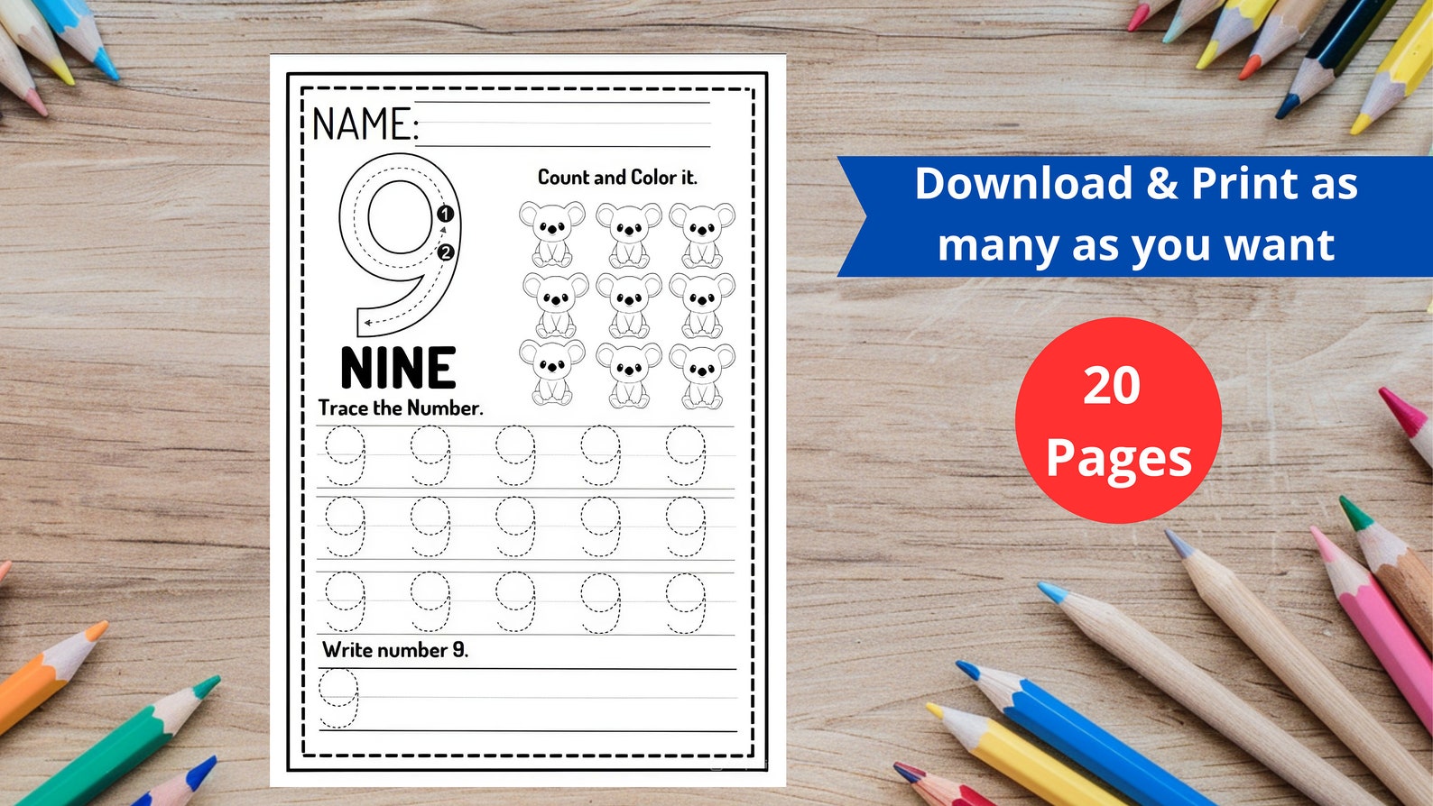 20 Number Tracing Worksheets | 1-20 Printable Number Tracing ...