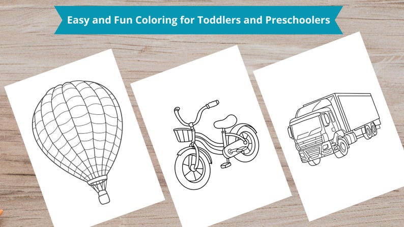Simple Vehicle Coloring Pages for Kids - Vehicles Coloring Book for ...
