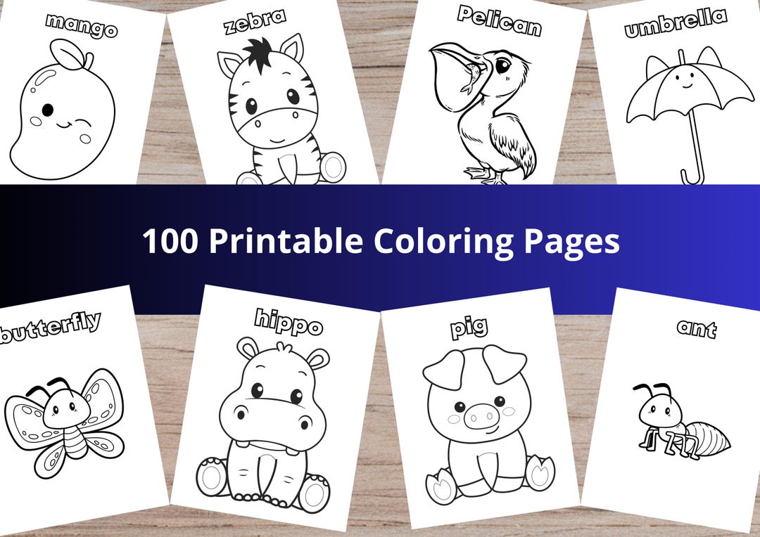 100 Printable Coloring Pages for Kids and Toddlers - Coloring Book for ...