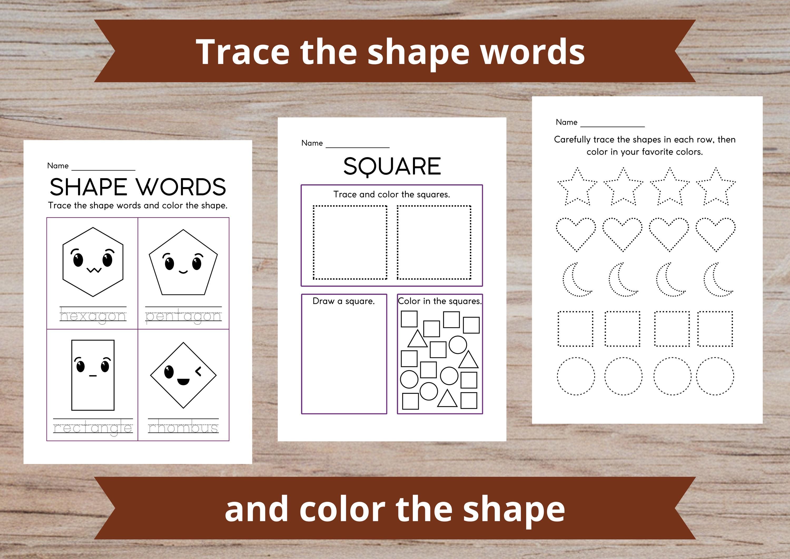 Preschool Shape Tracing Worksheets | Basic Shape Tracing Printables for ...