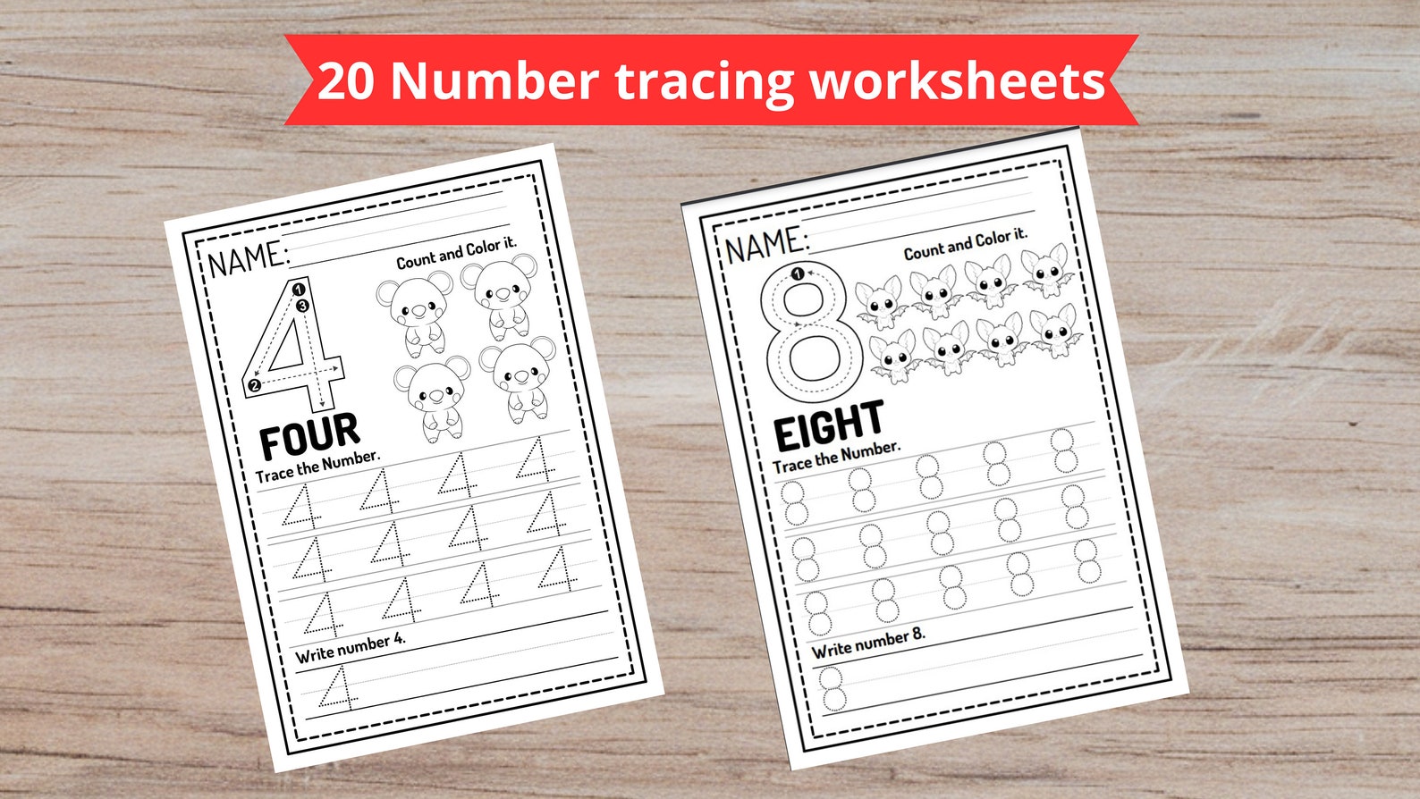 20 Number Tracing Worksheets | 1-20 Printable Number Tracing ...
