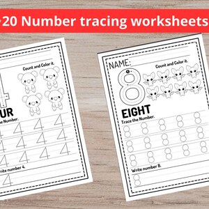 20 Number Tracing Worksheets | 1-20 Printable Number Tracing ...