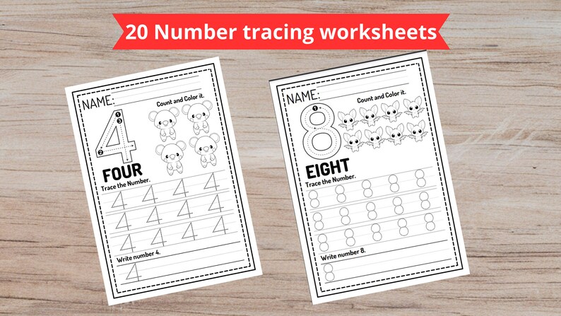 20 Number Tracing Worksheets | 1-20 Printable Number Tracing ...