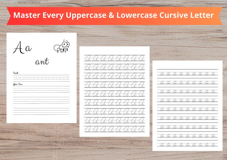 Printable Cursive Worksheets – 81 Pages for Middle School Kids, Cursive ...
