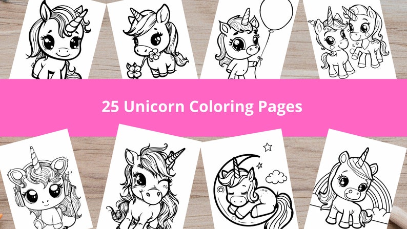 25 Cute Unicorn Coloring Pages for Kids. Unicorn Printables. Printable ...