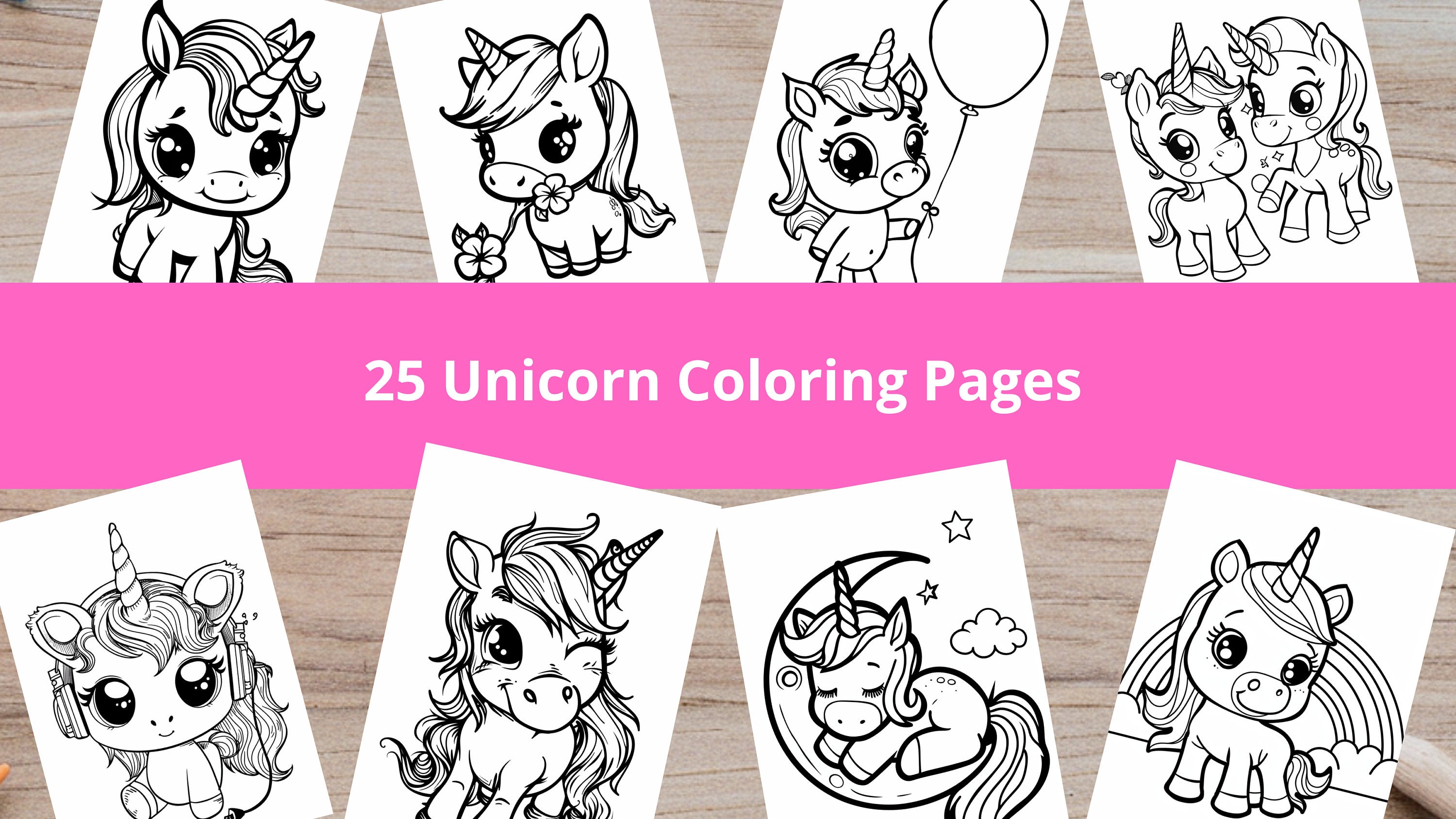 25 Cute Unicorn Coloring Pages for Kids. Unicorn Printables. Printable ...