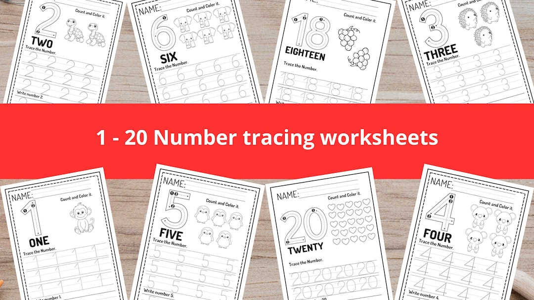 20 Number Tracing Worksheets | 1-20 Printable Number Tracing ...