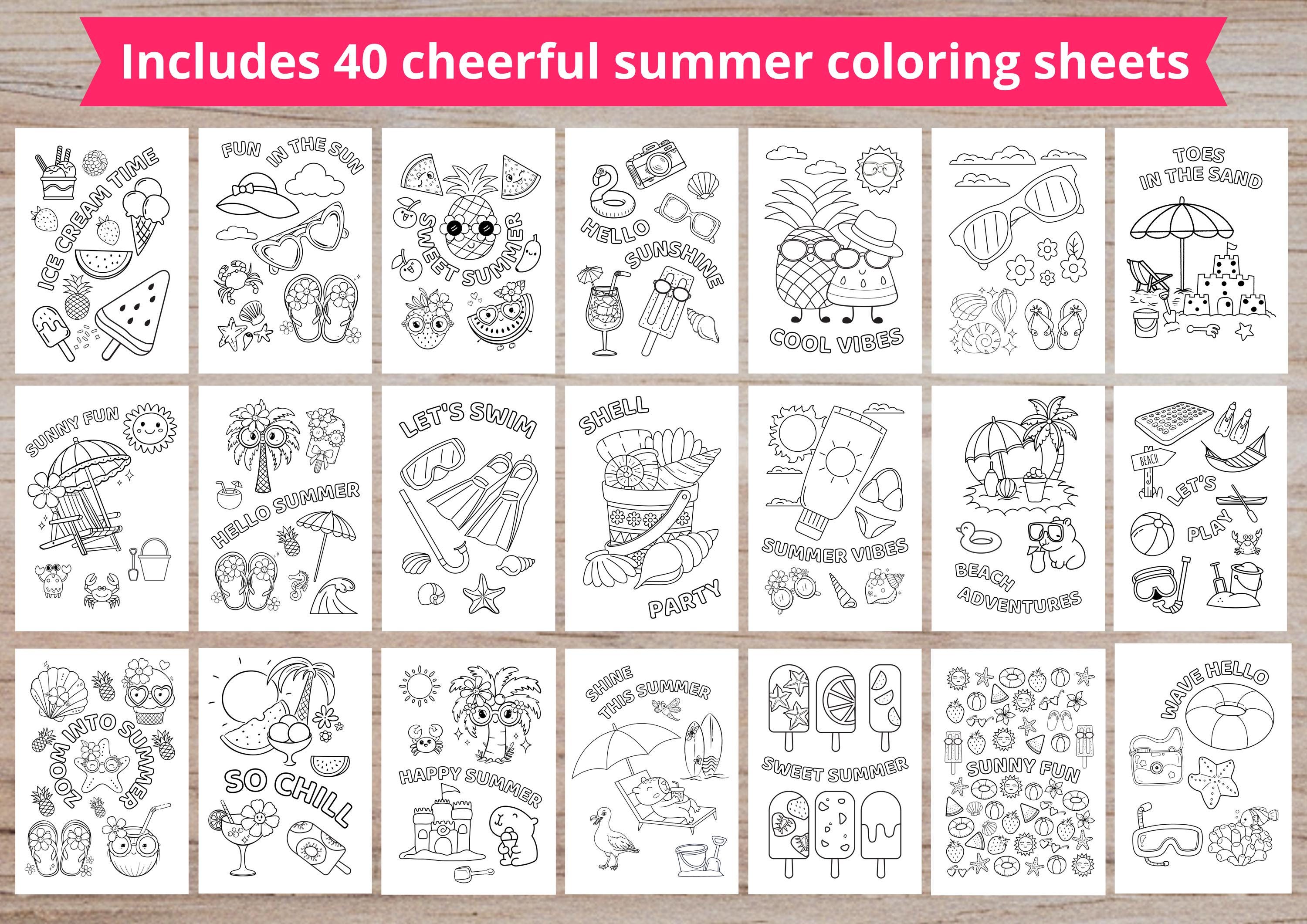 Summer Fun Coloring Pages for Kids - Printable Camp Coloring Page ...